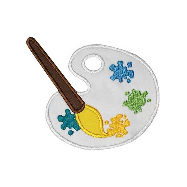 Paint Palette Applique Machine Embroidery Digital Design Art School - Etsy