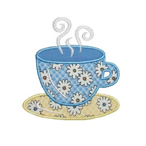 Teacup Applique Machine Embroidery Design Coffee Tea Cup - Etsy