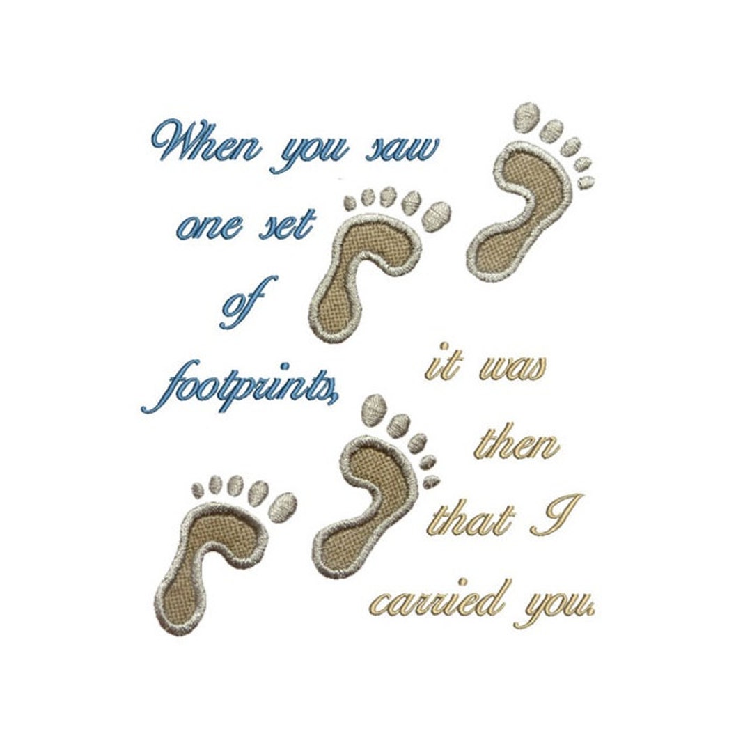 Footprints Poem Applique Machine Embroidery Digital Design God Jesus ...