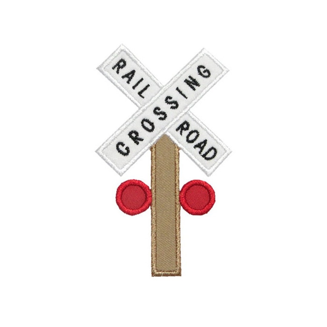 Railroad Crossing Post Applique Machine Embroidery Digital Design Train ...