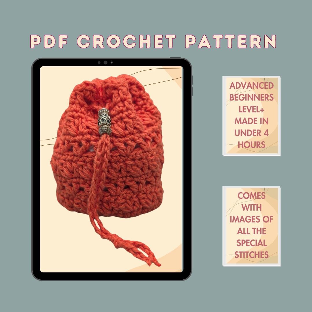 Clusters & Vs | Crochet Pattern | Crochet Drawstring Gift Bag | DIY ...