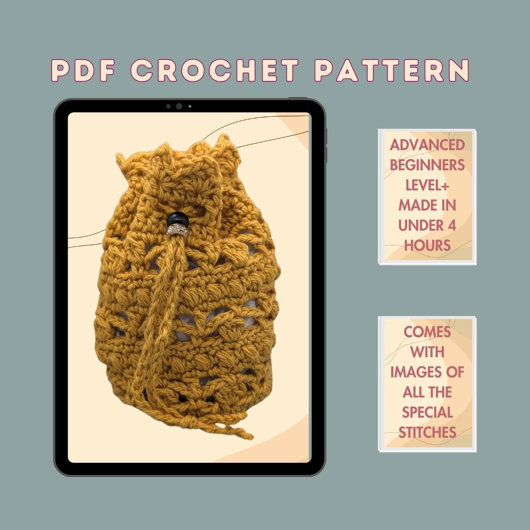 Dancing Pebble Clusters | Crochet Pattern | Crochet Drawstring Gift Bag ...
