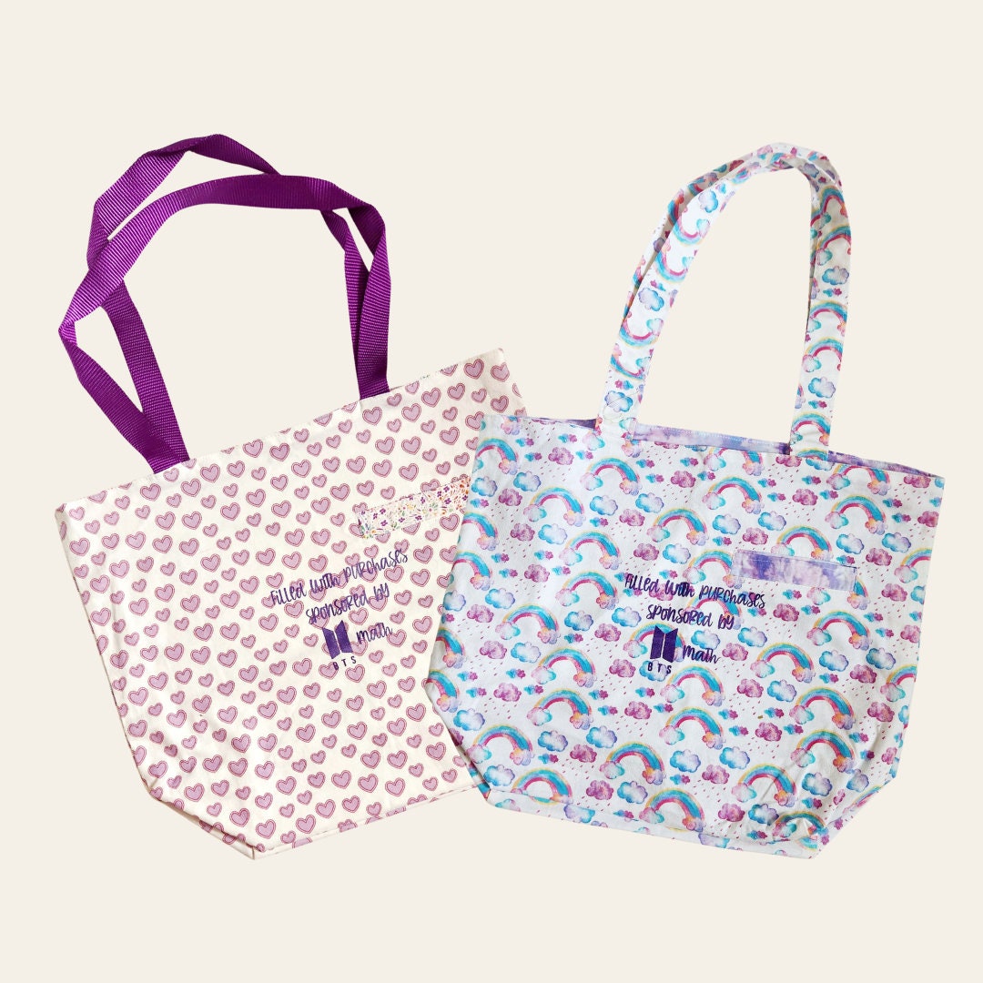 BTS Inspired Reversible Tote Bag Purse BTS Purchases - Etsy