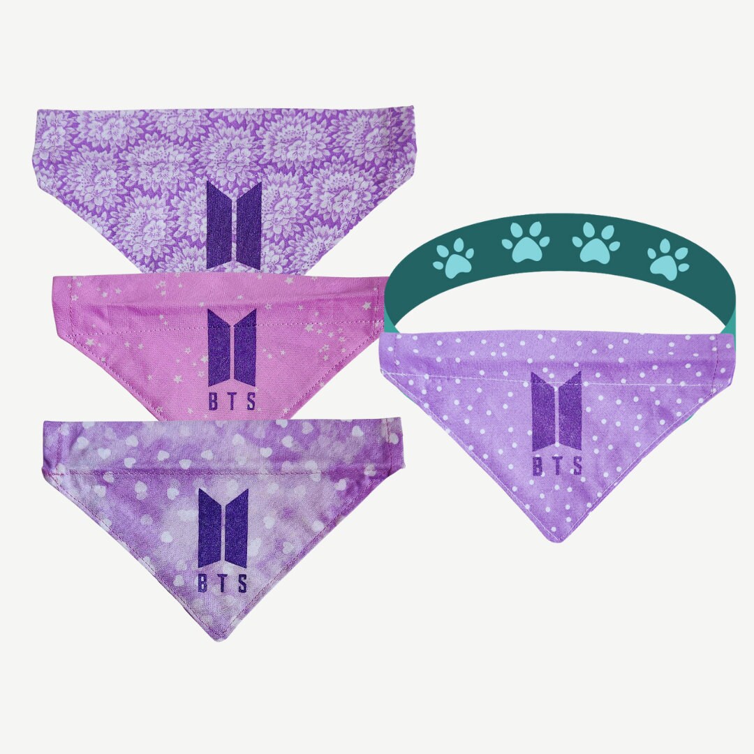 BTS Inspired Fabric Pet Bandana Kpop Accessories - Etsy