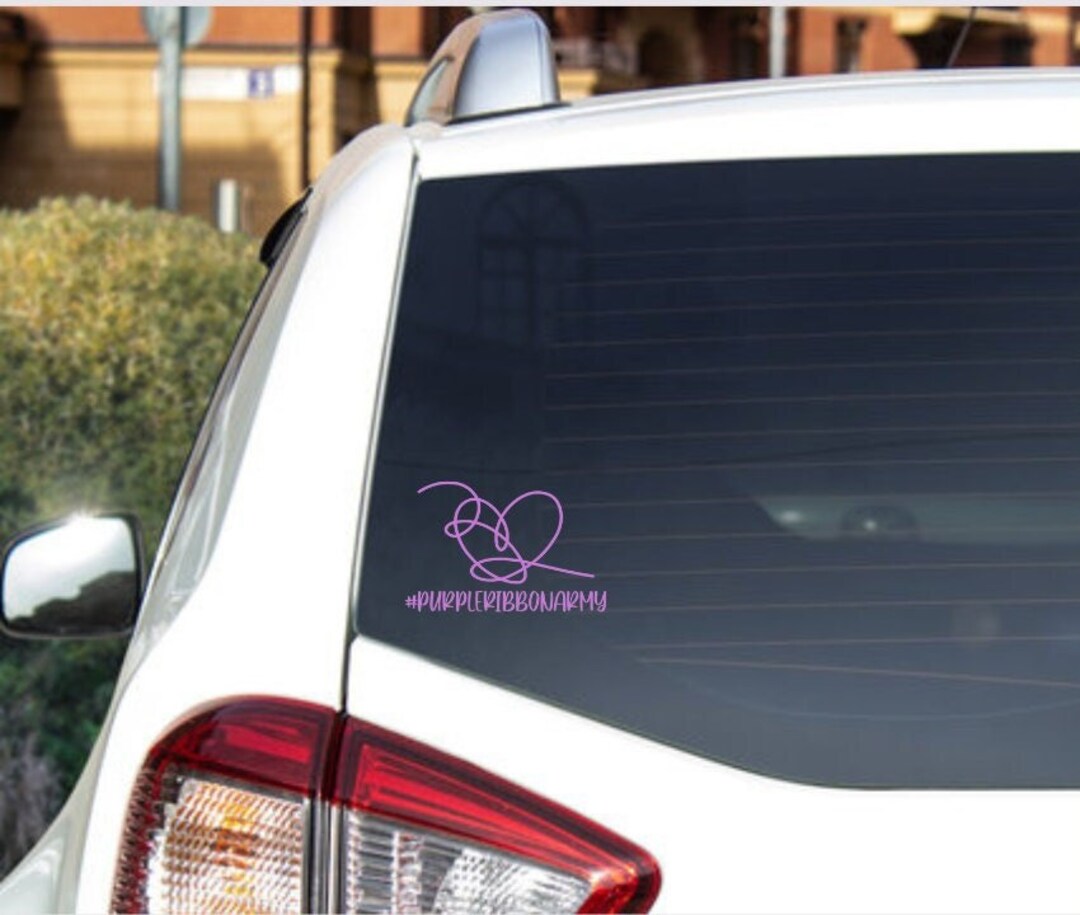BTS Purple Ribbon Army With Love Yourself Heart Vinyl Decal ARMY ...