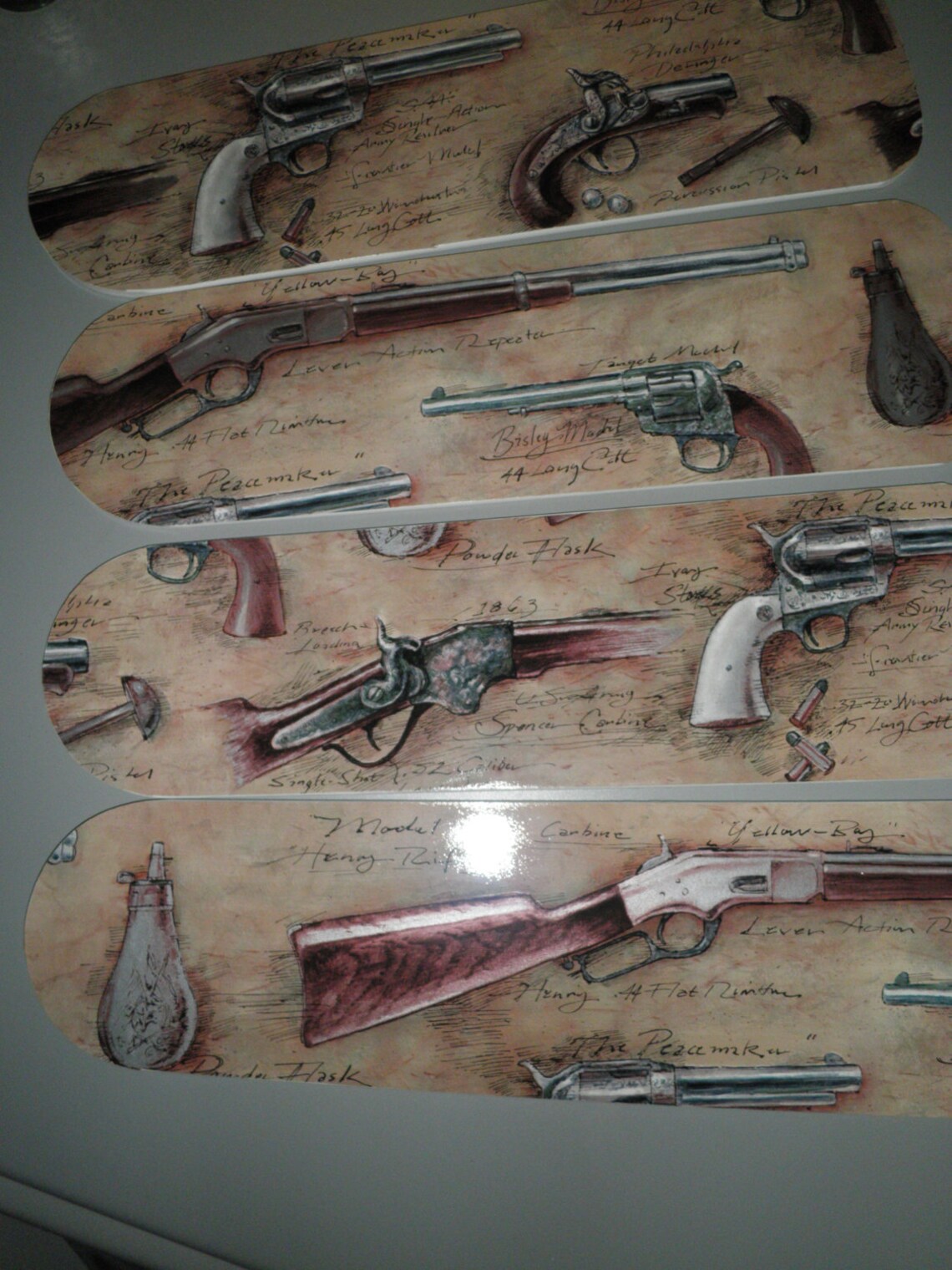 Custom Ceiling Fan Wild Wild West Western Vintage Guns Pistols ...
