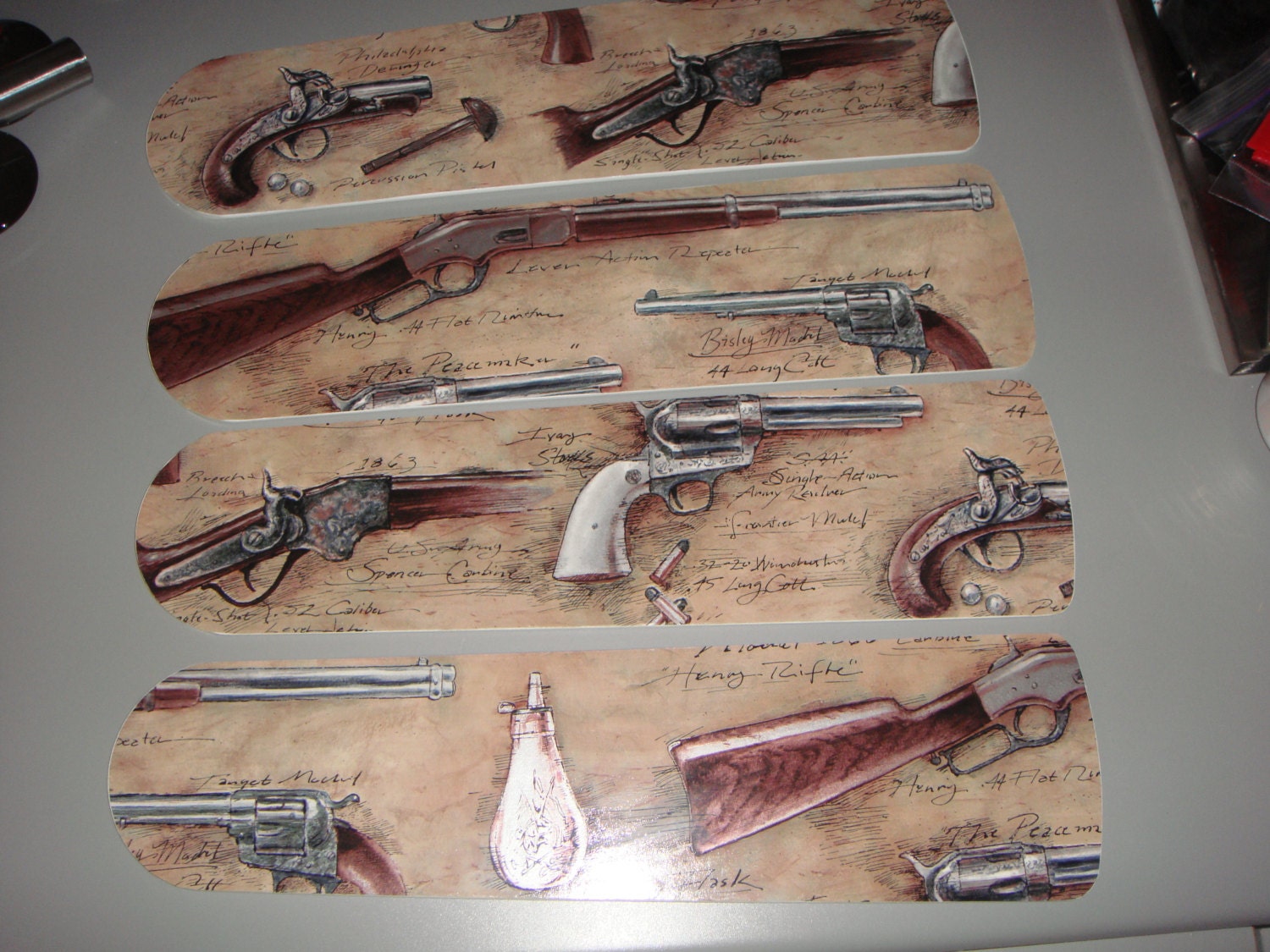 Custom Ceiling Fan ~ Wild Wild West Western Vintage Guns Pistols ...