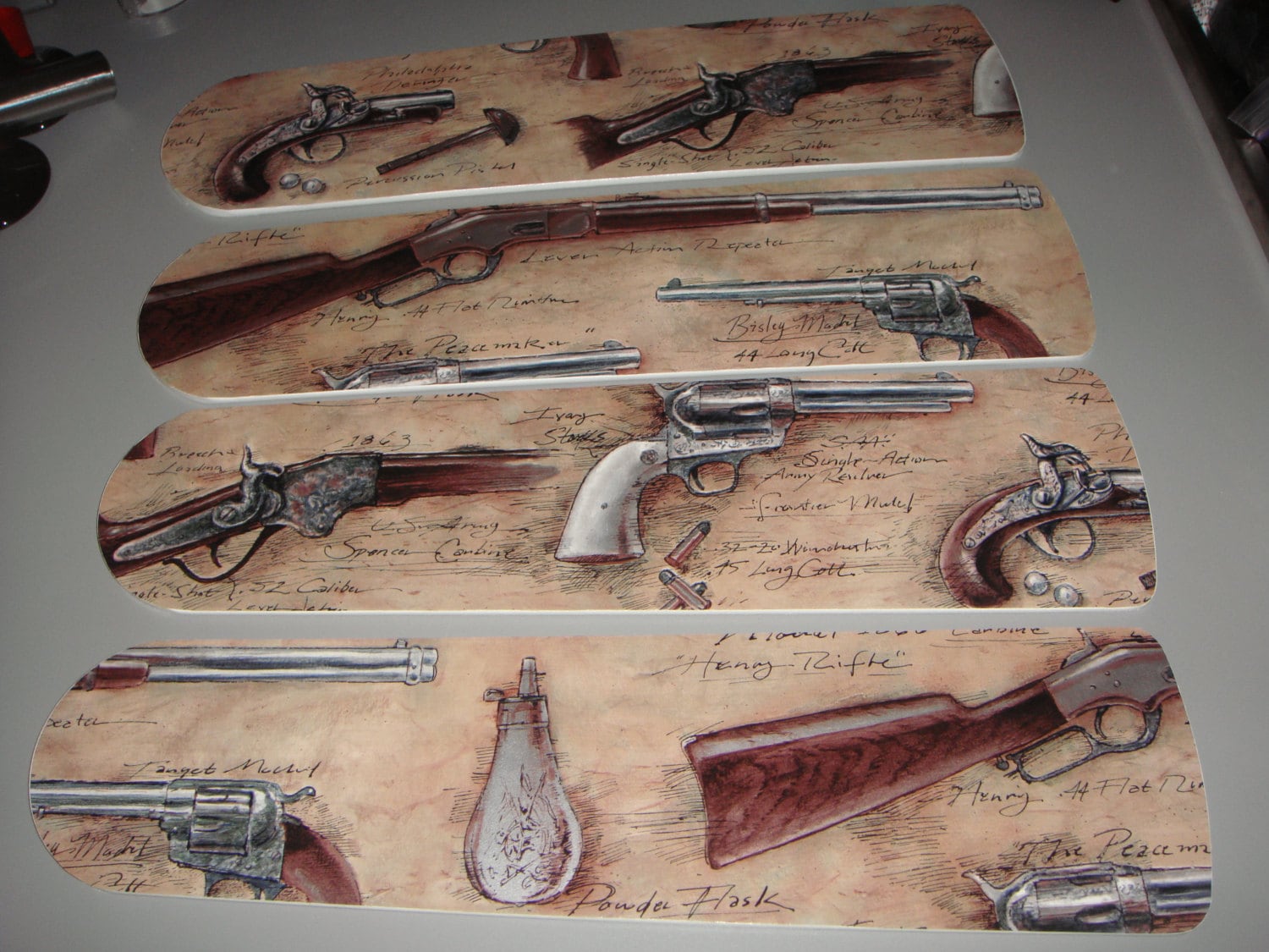 Custom Ceiling Fan ~ Wild Wild West Western Vintage Guns Pistols ...