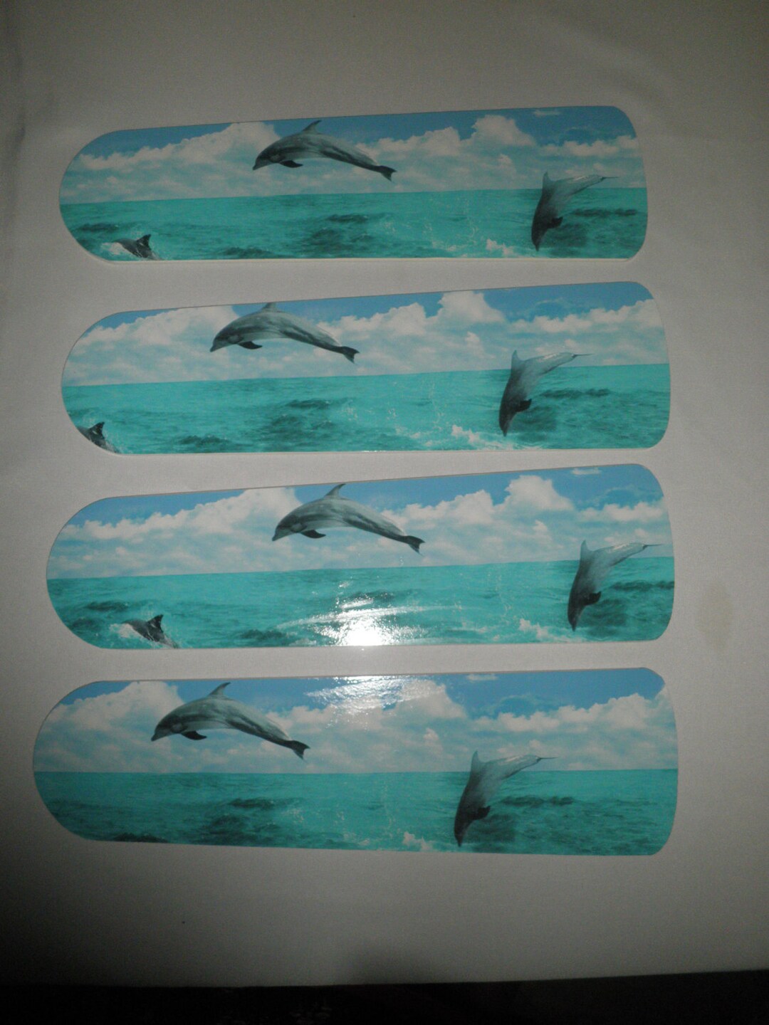 Custom ~CEILING FAN With Light ~ Realistic DOLPHINS in Crystal Blue ...