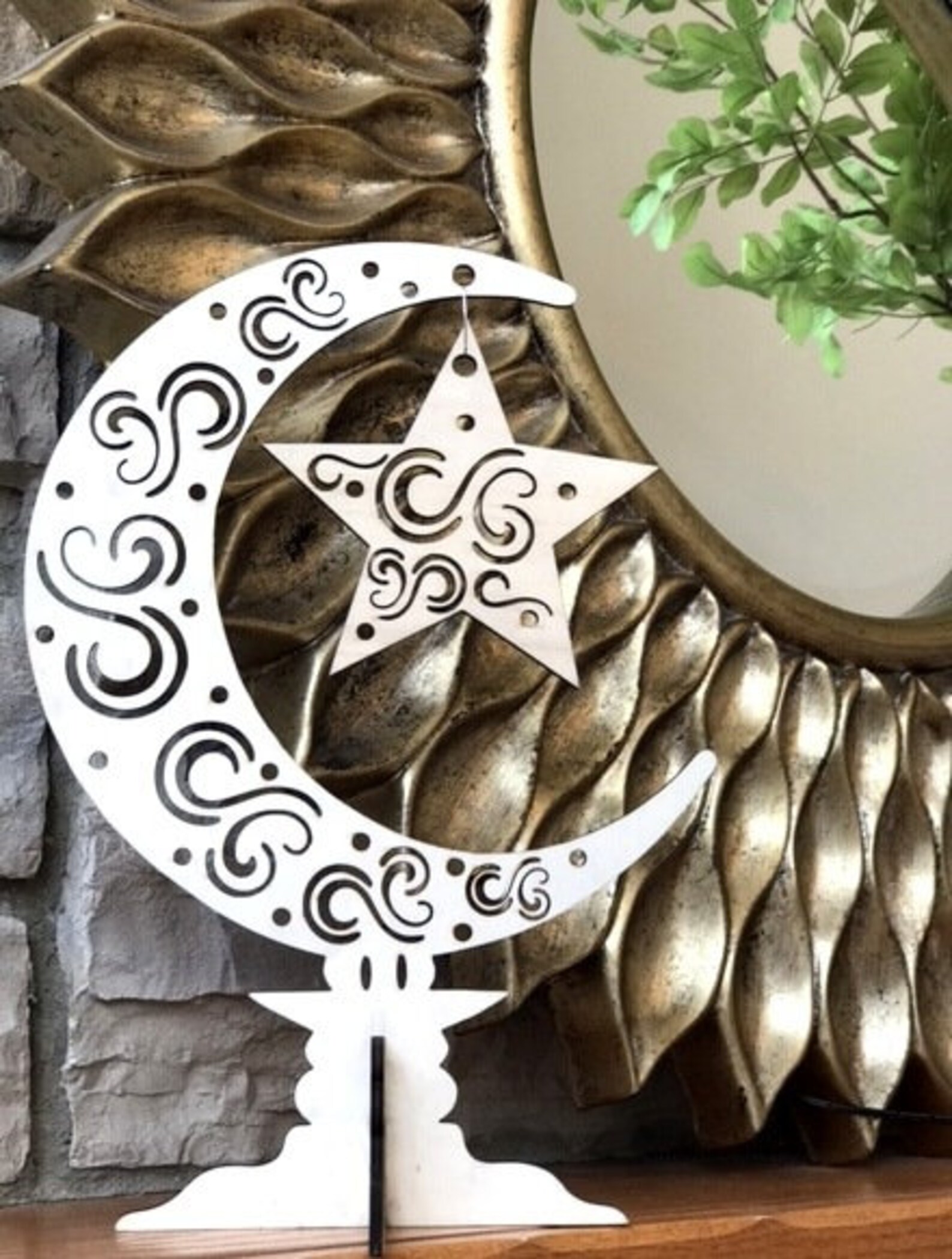 Swirly Moon Centerpiece- Paint It to Match Home Decor - Etsy