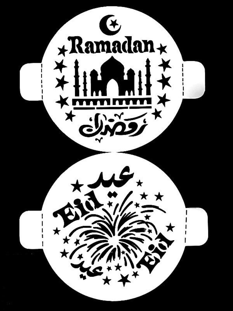 Round Ramadan and Eid Cake Stencil Set - Etsy