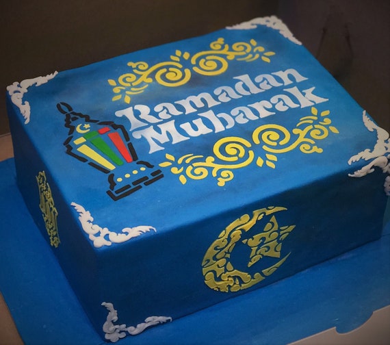 Ramadan Rectangular Cake Stencil Set one in Arabic and One in | Etsy