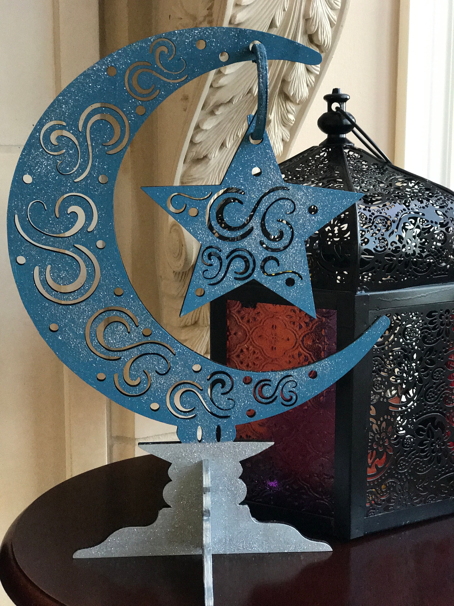 Swirly Moon Centerpiece Paint it to match home decor | Etsy