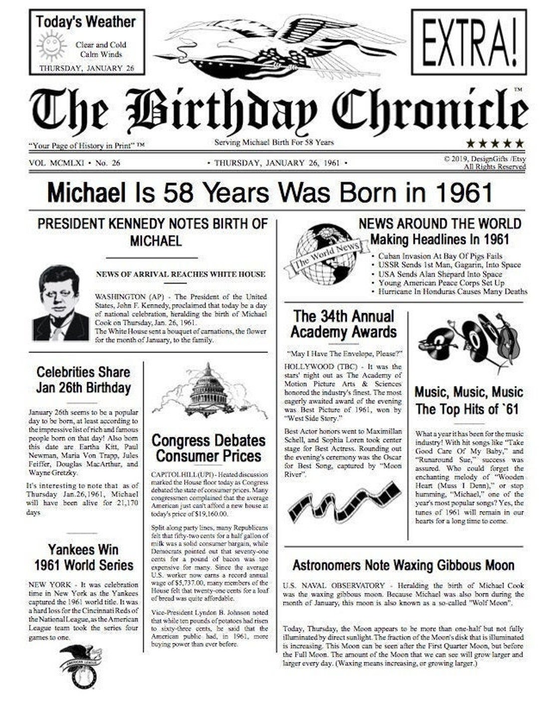 BIRTHDAY Headlines NEWS " Name With Birth Date "happy 50th Birthday ...