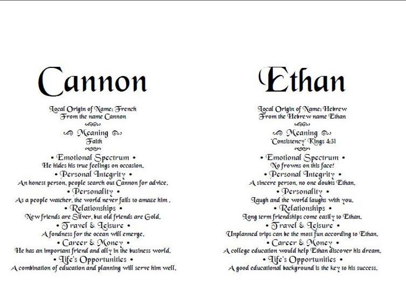 Two Names Together With Meaning order by Email as PDF - Etsy