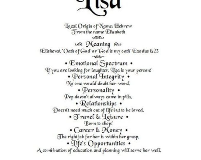 Sadie First Name Meaning Art Print-name Meaning-personalized-parchment ...