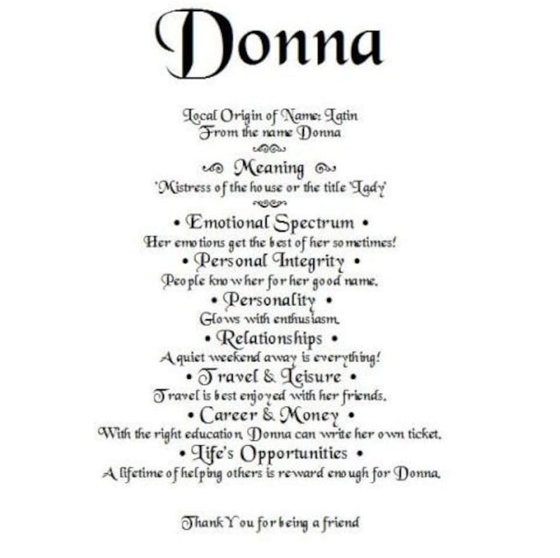 Personalized Name Meaning Print (PDF Order) - Etsy