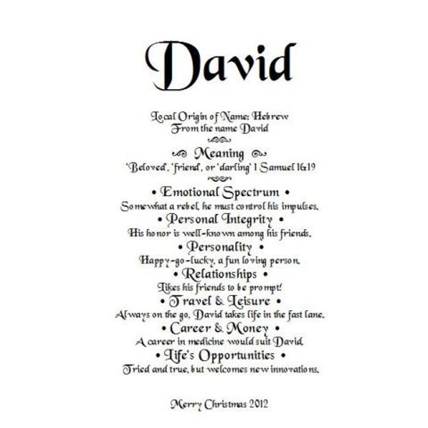 First Name Meaning - Etsy