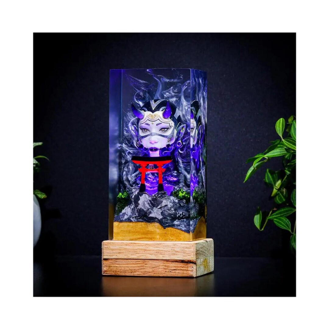 ONI MASK and Torii Gate Night Lamp, Japanese Lamp Torii Gate Lamp ...