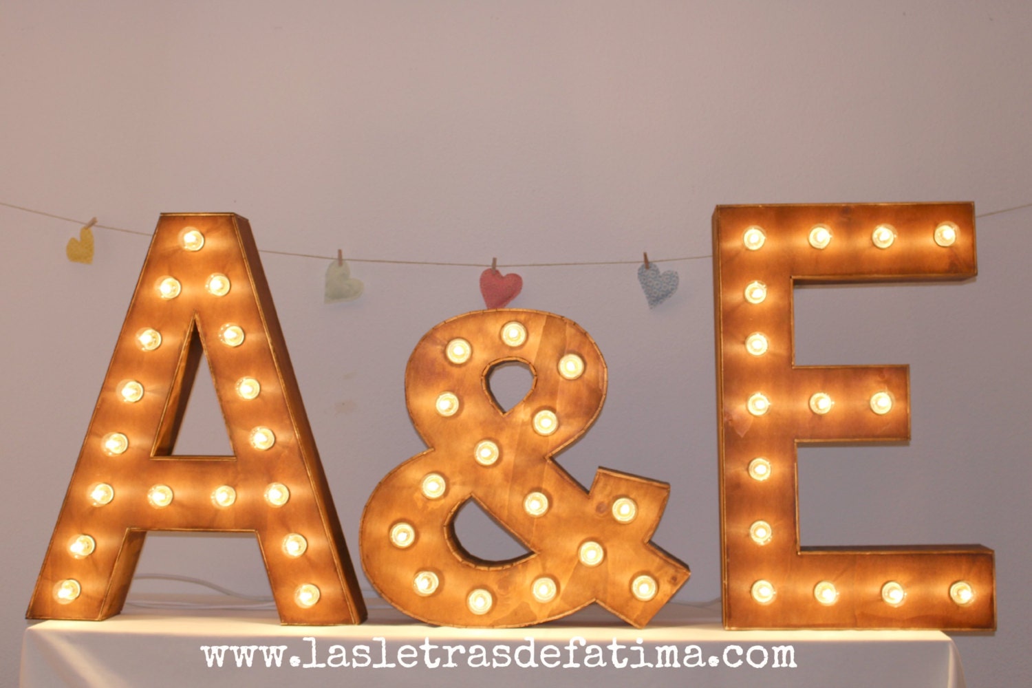 LETRAS GIGANTES con LUCES 80 cm de altas - Etsy España
