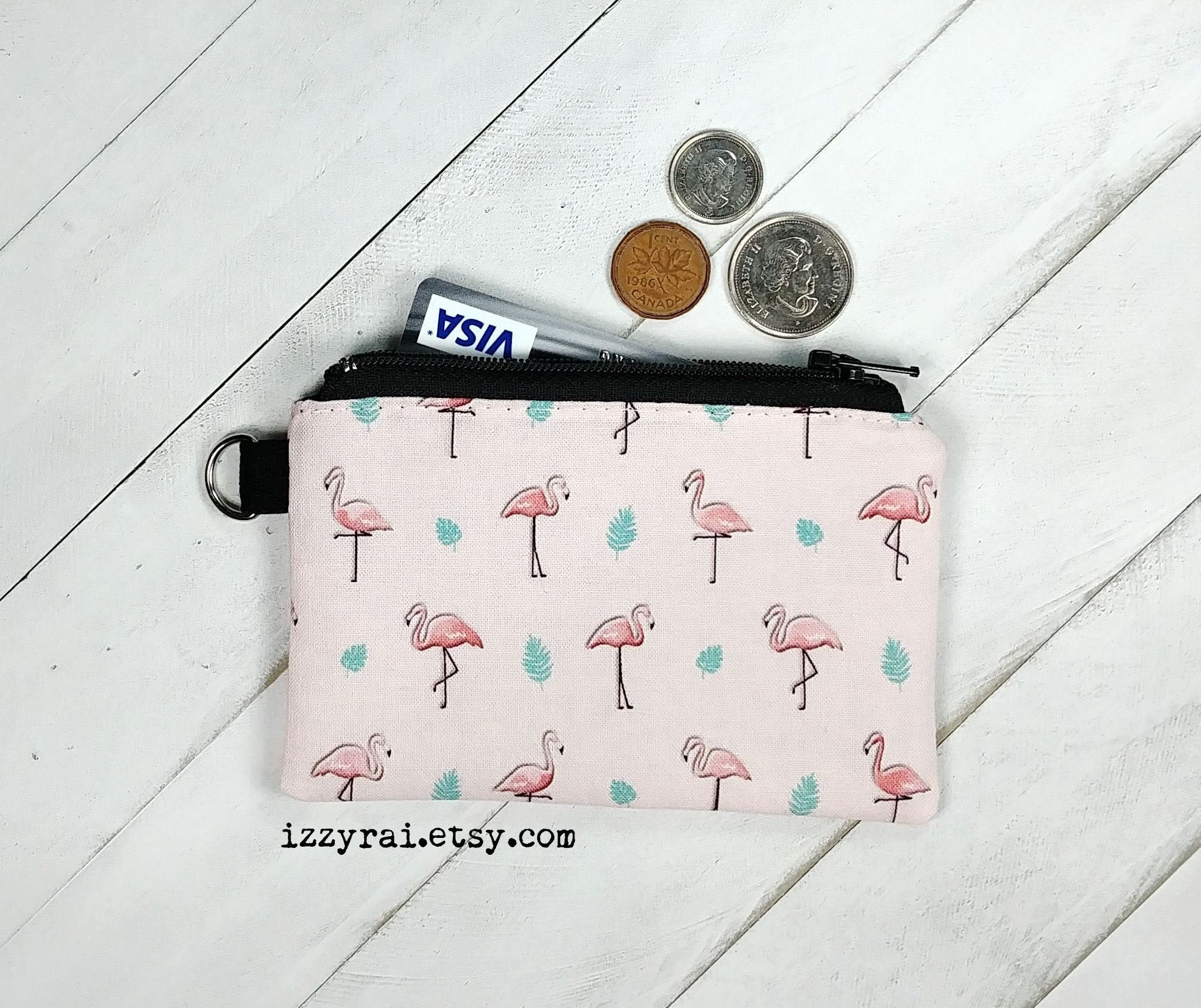 PINK FLAMINGO Coin Purse Zipper Coin Pouch Gift Change - Etsy