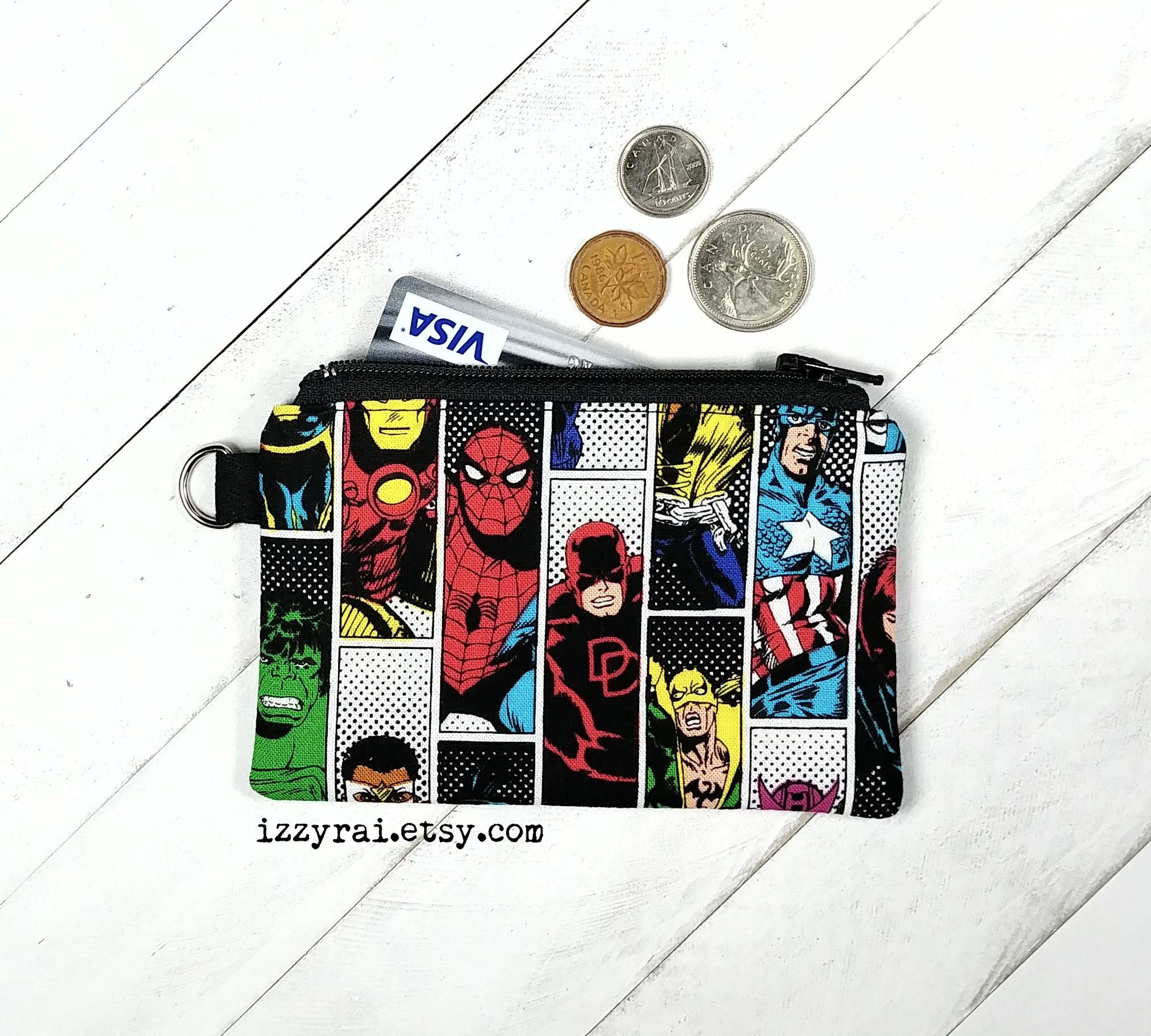 Zipper Bag MARVEL HEROES Coin Purse Kids Wallet Change | Etsy