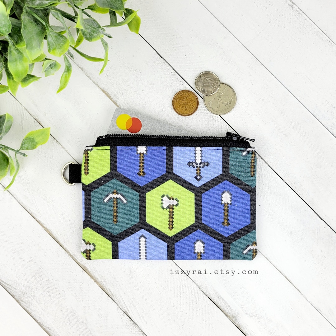 Coin Purse MINECRAFT Zipper Coin Pouch Gamer Gift Change Wallet Zipper ...