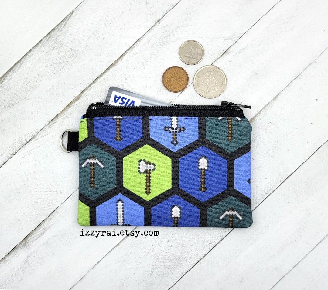 Coin Purse MINECRAFT Zipper Coin Pouch Gamer Gift Change Wallet Zipper ...