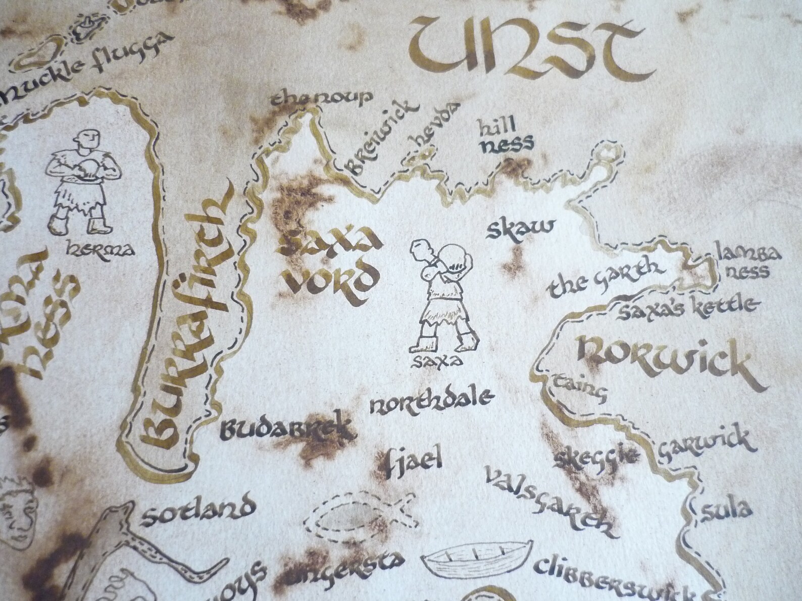 Unst map 16 x 20 hand-made | Etsy