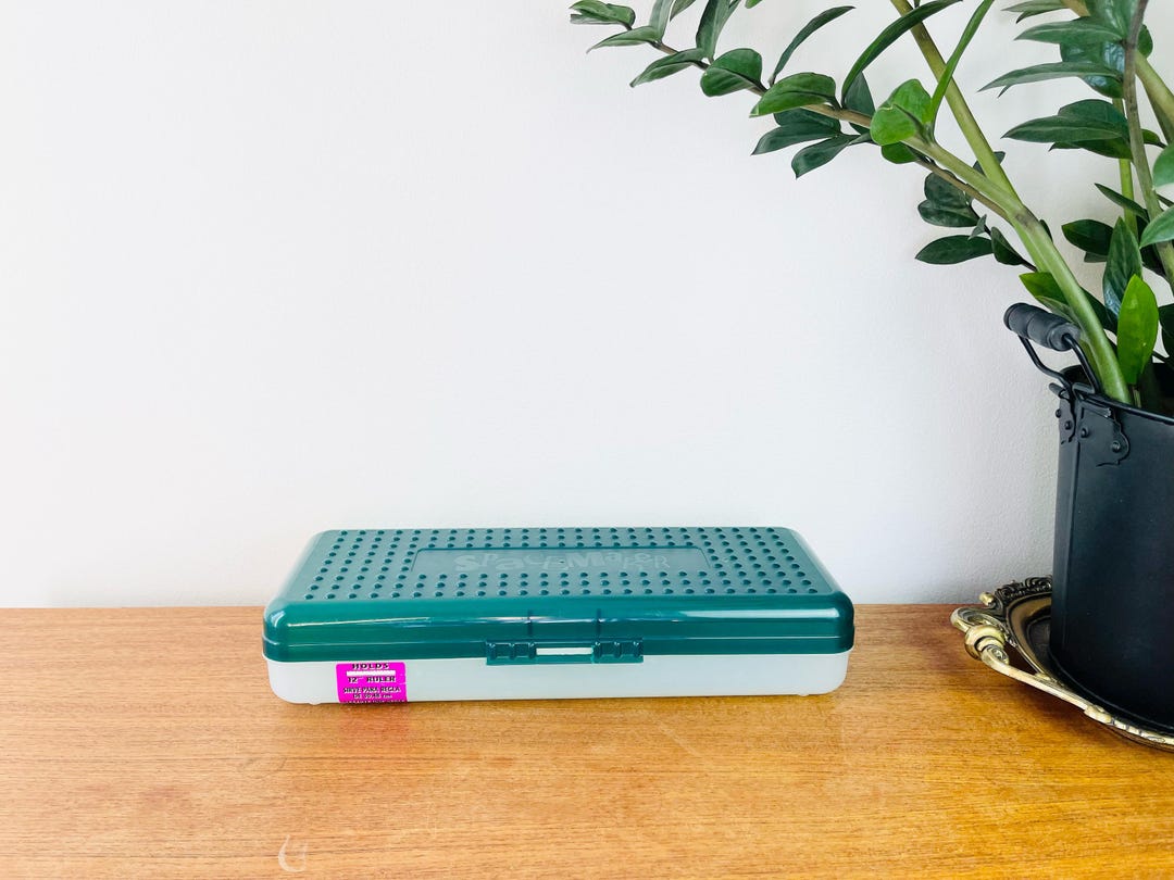 Vintage Spacemaker Green Large Pencil Case | 1990s Plastic Kids Crayon ...