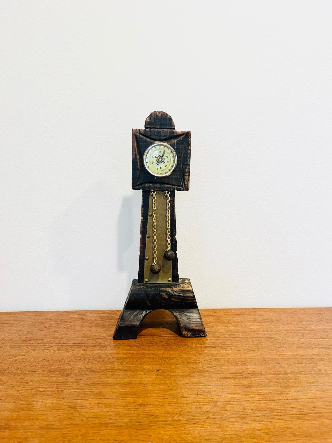Vintage French Tabletop Thermometer Tramp Art Wood Castlecore Dark ...