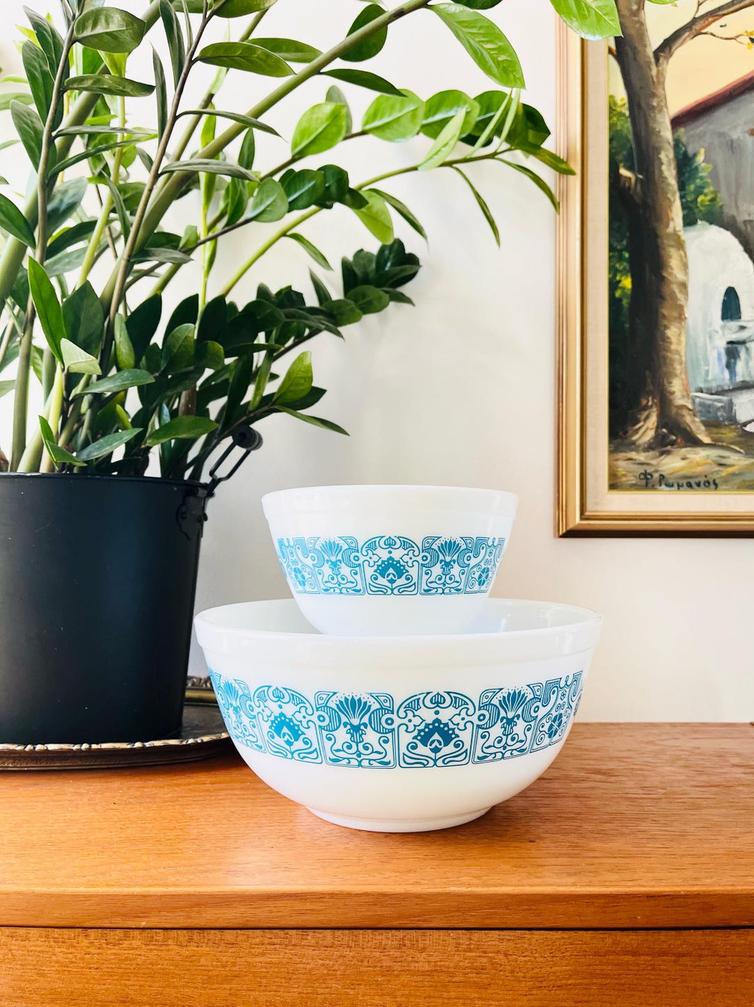Vintage Pyrex Horizon Blue Mixing Bowls 401 and 403 | 1960s Set of Two ...