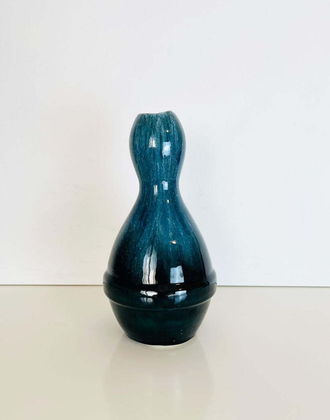 Vintage 1970s Bowling Pin Vase | MCM Blue-green Home Decor Vase - Etsy
