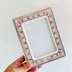 Vintage 1980s Pink and White Photo Frames With Seashells Set of 2 ...