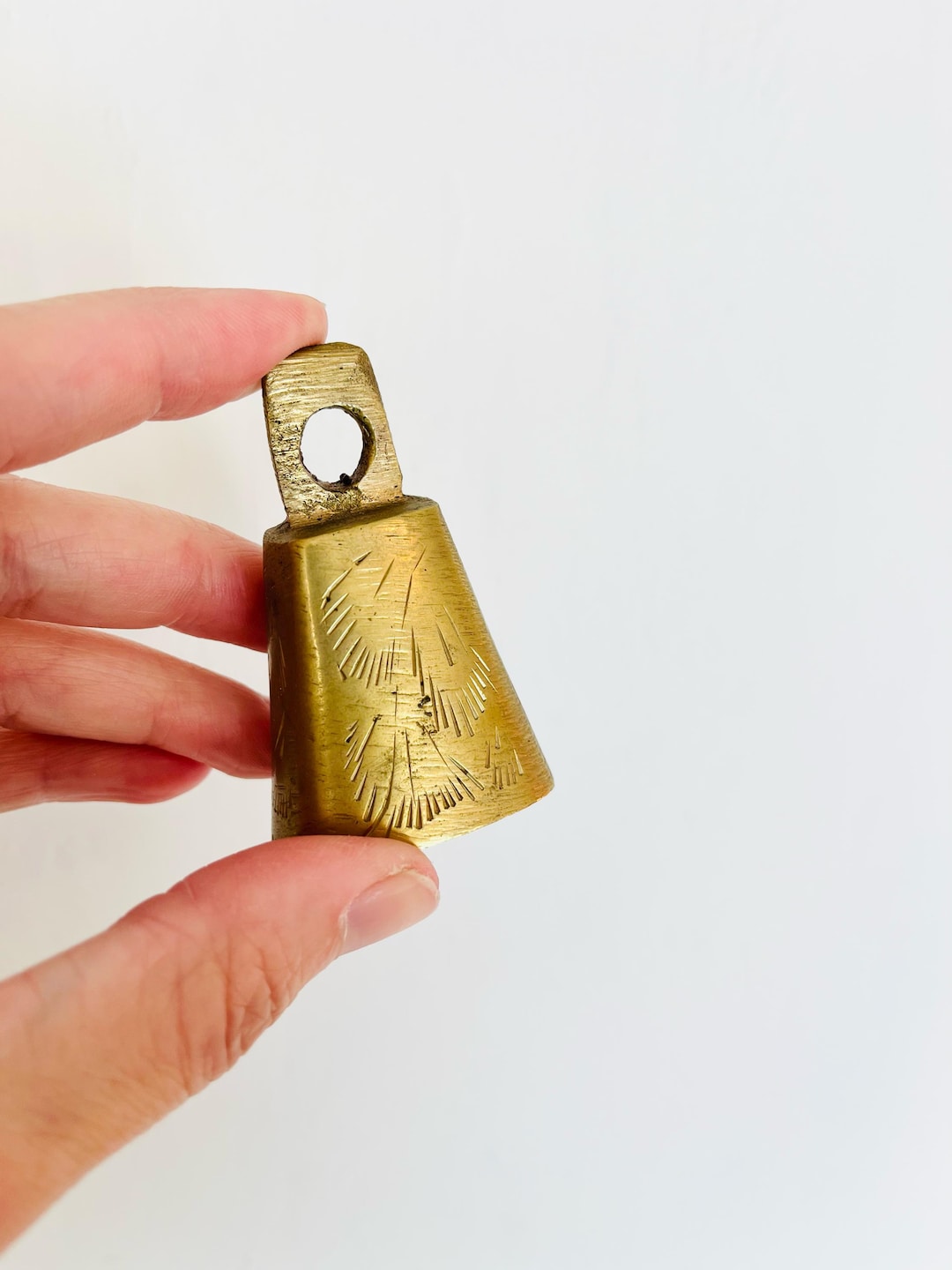 Vintage Etched Brass Bell Solid Brass Small Bell Made in India - Etsy
