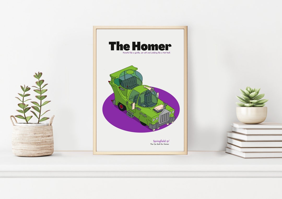 Simpsons Poster | the Simpsons Print | the Homer Car Digital Print ...