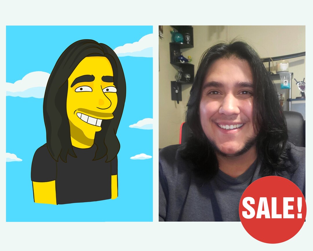 Custom Simpsons Portrait Custom Caricature Character - Etsy