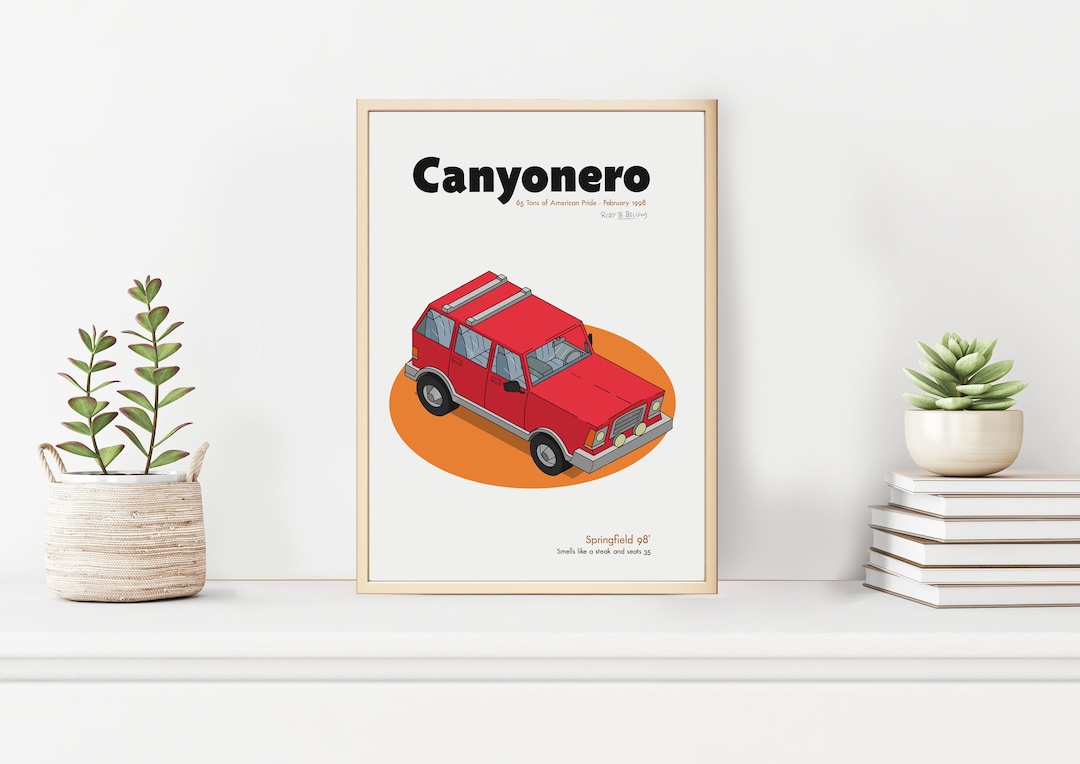 The Simpsons Print | Simpsons Poster | Canyonero Car Digital Print ...