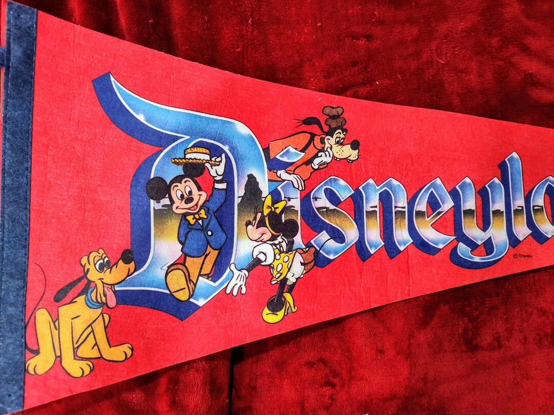 Felt Banner From Disneyland Has Mickey, Minnie, Goofy and Pluto - Etsy