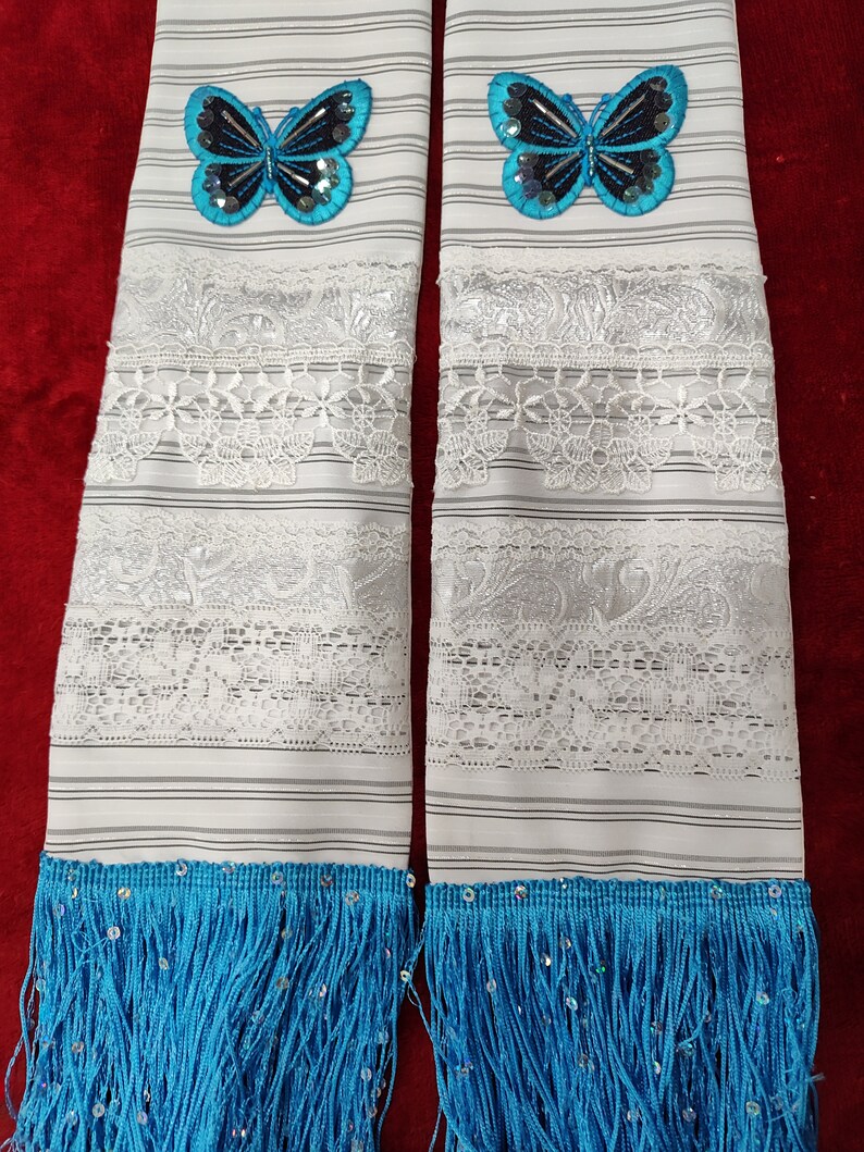 Elegant Minister's Stole Featuring an Appliqued and Beaded Butterfly - Etsy