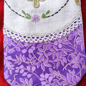 Pretty Minister's Stole Created From Purple Calico With Vintage Linens ...