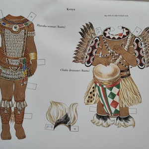 Paper Dolls With Traditional African Costumes by Yuko Green - Etsy