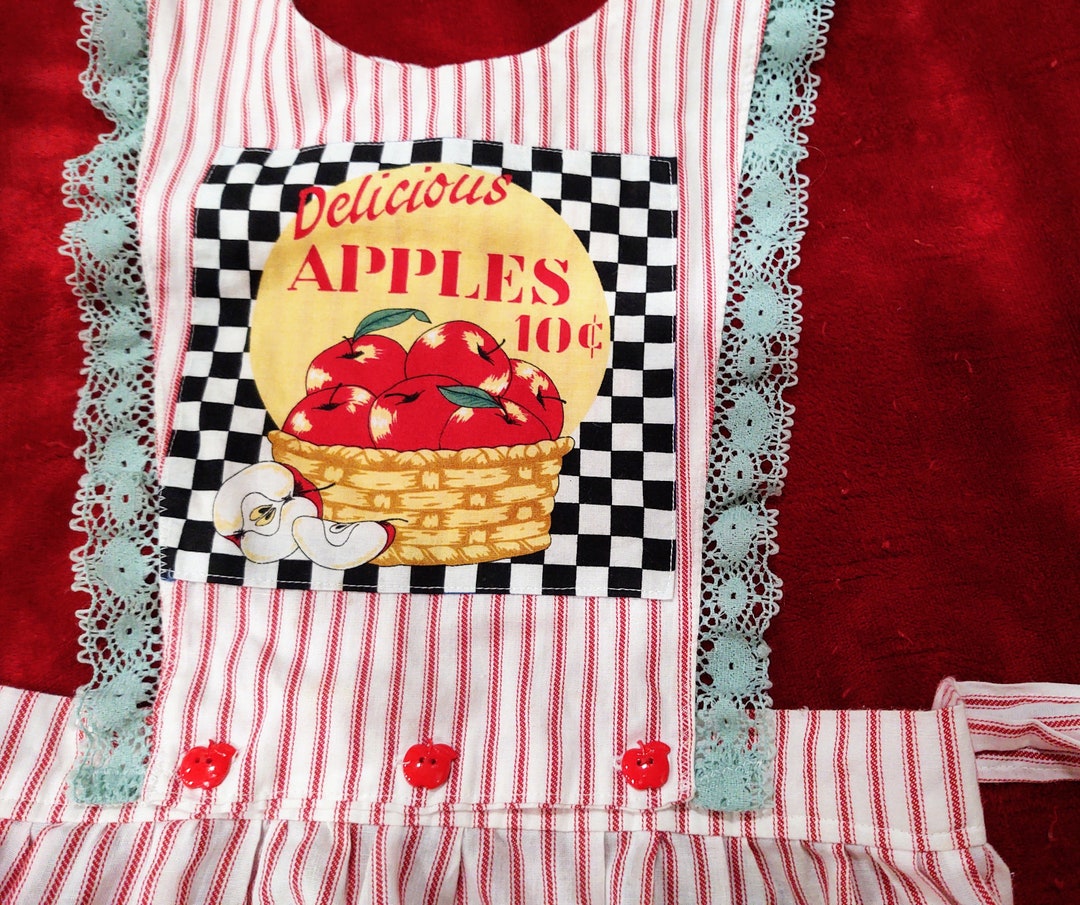 Vintage Apron Featuring a Retro Apple Poster Design - Etsy
