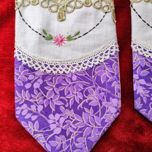 Pretty Minister's Stole Created From Purple Calico With Vintage Linens ...