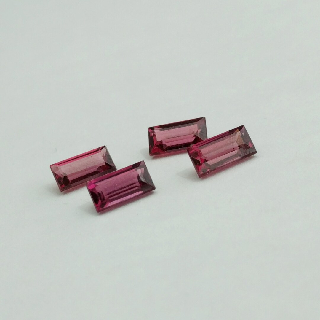 AAA Natural Rhodolite Pink Red Garnet Faceted Emerald Cut - Etsy
