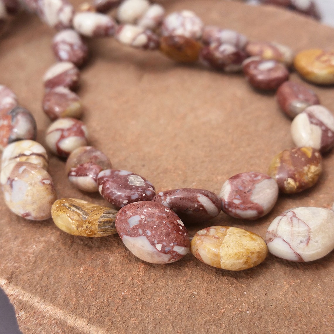 Mookaite Beads Mosaic Brecciated Mookaite Beads Marquis | Etsy