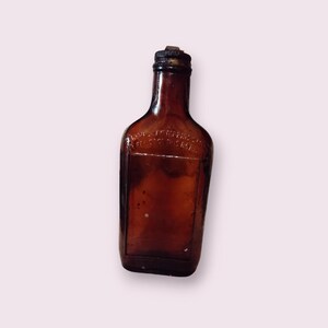 Prohibition Era Embossed Flask Amber Liquor Bottle Half Pint - Etsy