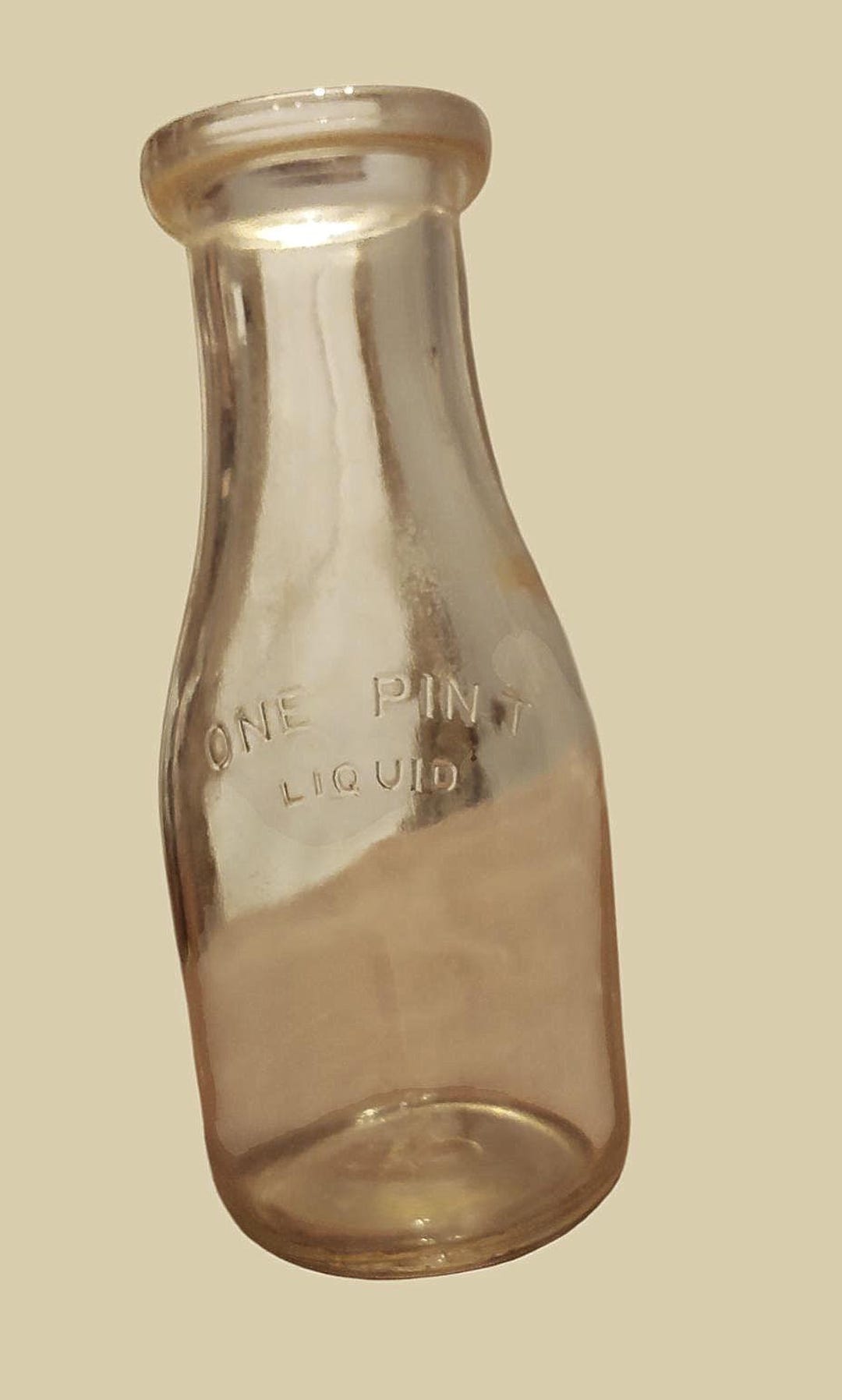 Antique Embossed Pint Glass Milk Bottle - Etsy