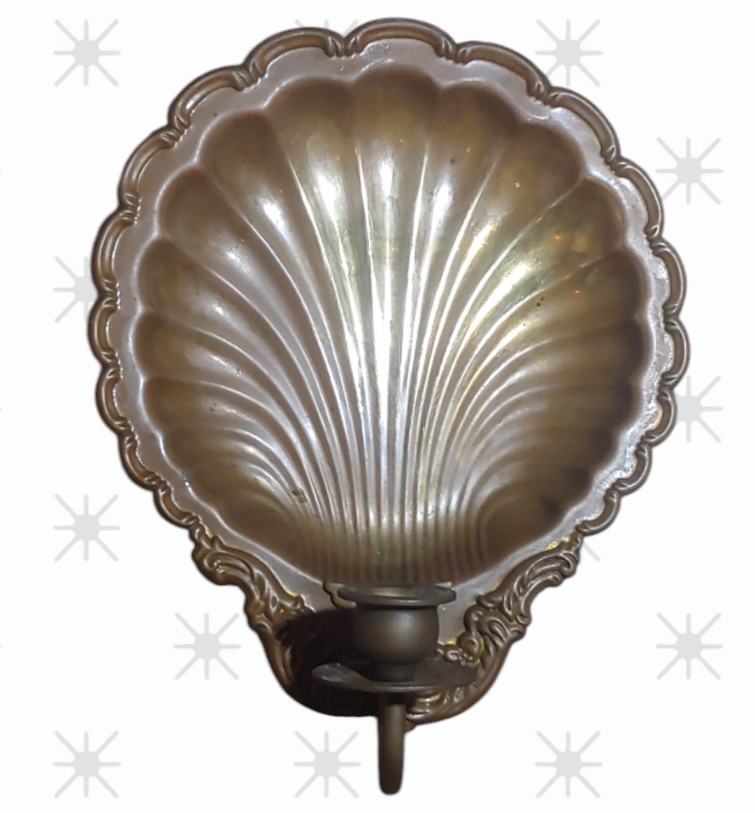 Vintage MCM Solid Brass Seashell Wall Sconce 13.5 X 10.5 In. - Etsy