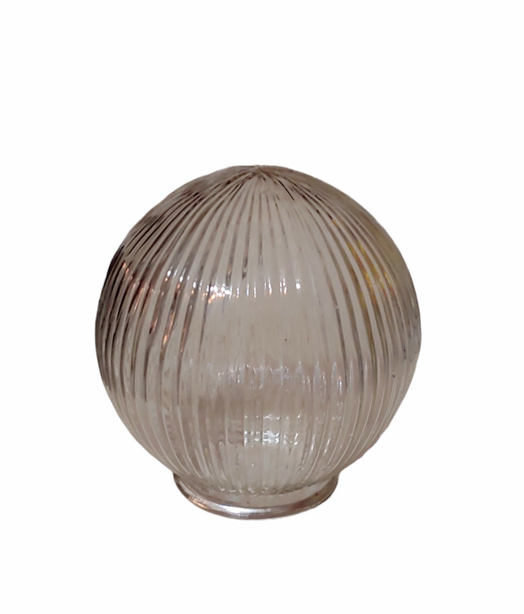 Vintage Ribbed Glass Light Fixture Cover Fitter - Etsy